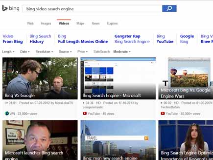 माइक्रोसॉफ्ट ने बिंग का वीडियो सर्च अपडेट किया