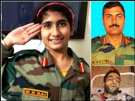 आतंकी बुरहान की मौत पर जवानों को शहीद कर्नल की बेटी ने किया सैल्‍यूट