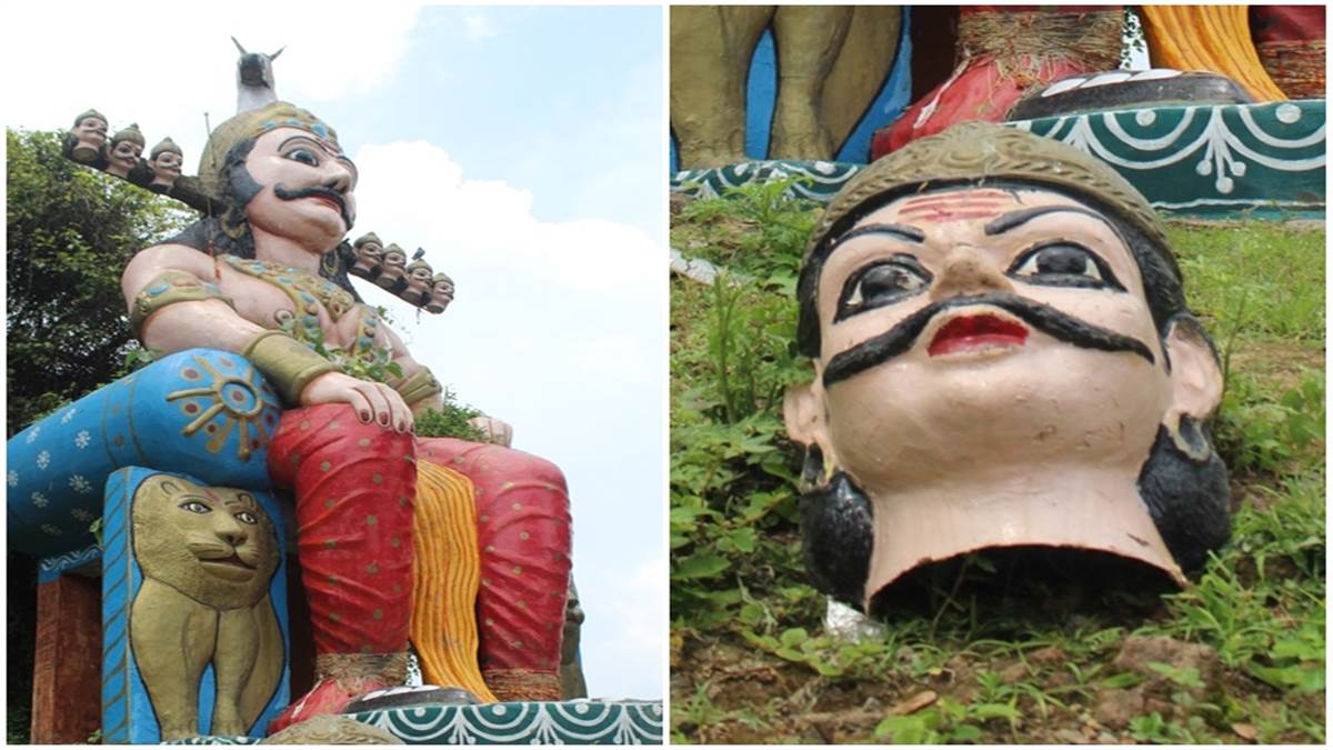 दशहरे के पहले गिरा 'दशानन' की प्रतिमा का सिर, मध्‍य प्रदेश के मंदसौर ...