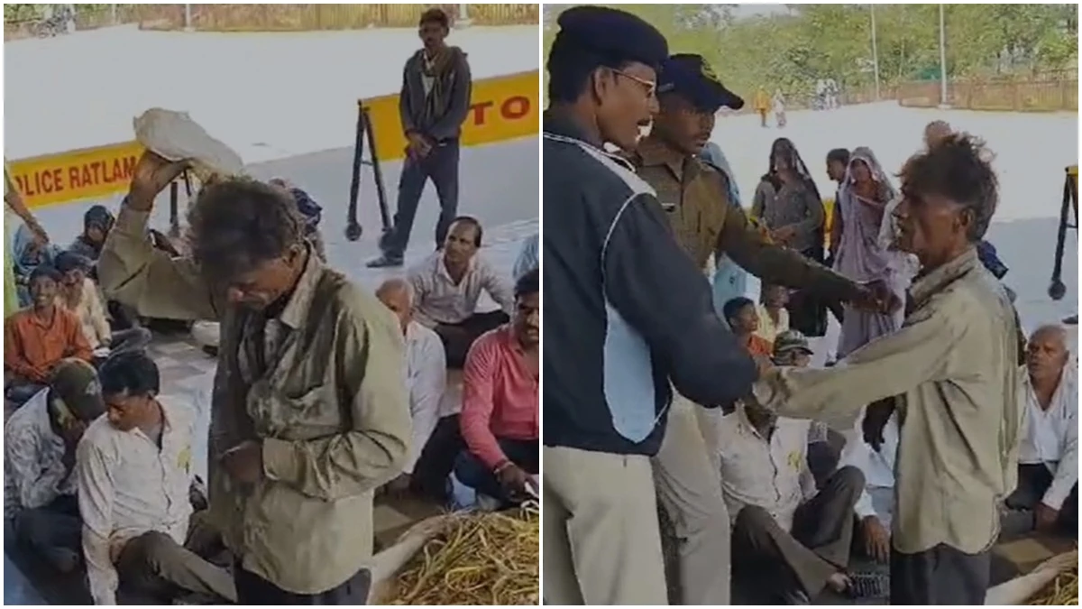 Ratlam News: किसान ने कलेक्‍टोरेट में खुद पर डाला केरोसिन, पुलिसकर्मियों ने बोतल छीनी - Ratlam ...