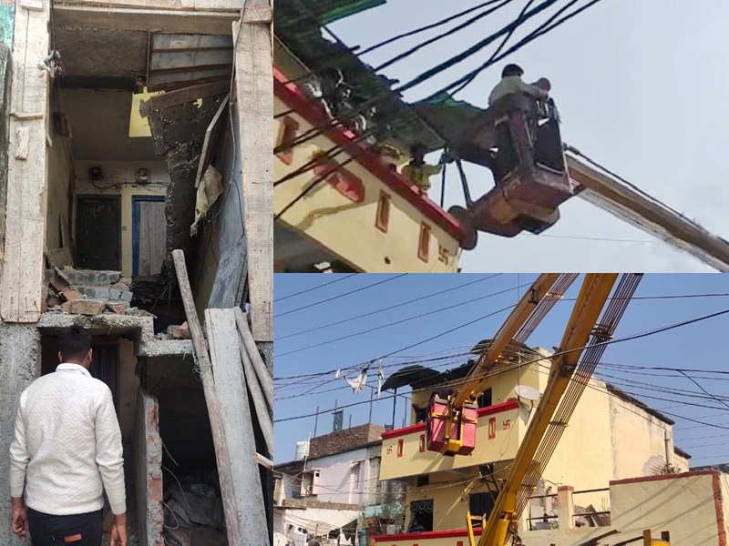 चढ़ाव गिरने से तीसरी मंजिल पर फंसा शव, हाईड्रालिक लिफ्ट से इस तरह नीचे ...