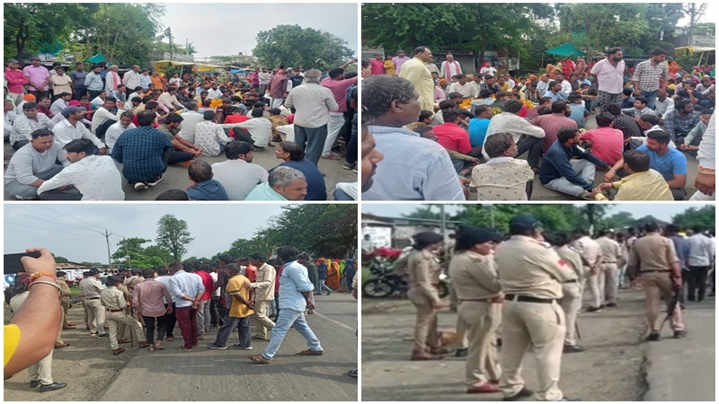 VIDEO : सिमरोल में आत्मदाह मामले में ग्रामीणों ने किया चक्काजाम एसआई ...