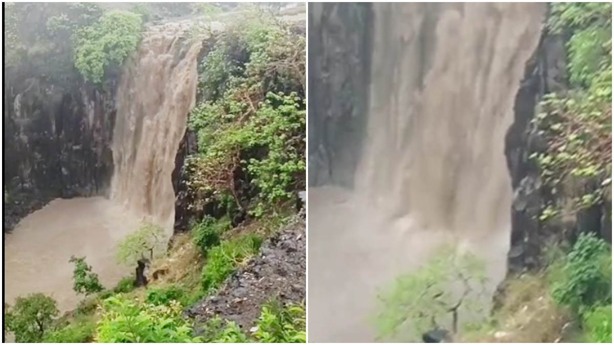 वीडियो देखिये, महू क्षेत्र में तेज बारिश के बाद बह निकला पातालपानी का ...