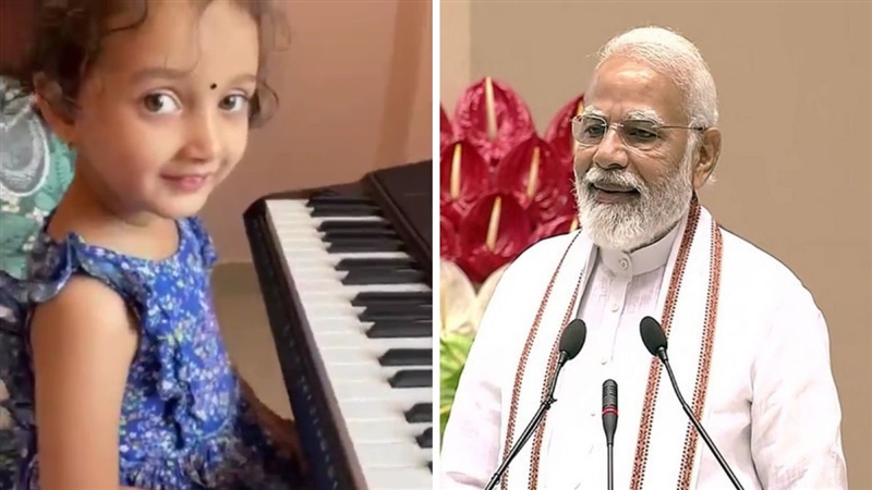 PM Modi: बच्ची के टैलेंट पर मंत्रमुग्ध हुए पीएम मोदी आशीर्वाद देते हुए ...