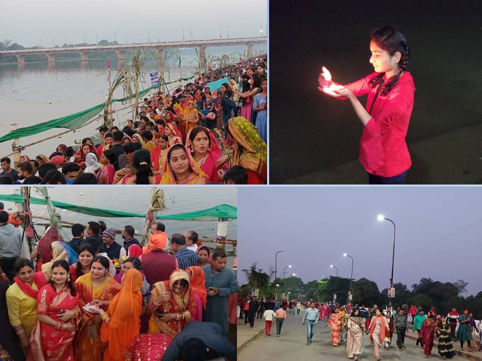 Chhath Puja 2022 बिलासपुर के अरपा छट घाट पर हजारों श्रद्धाओं ने दिया